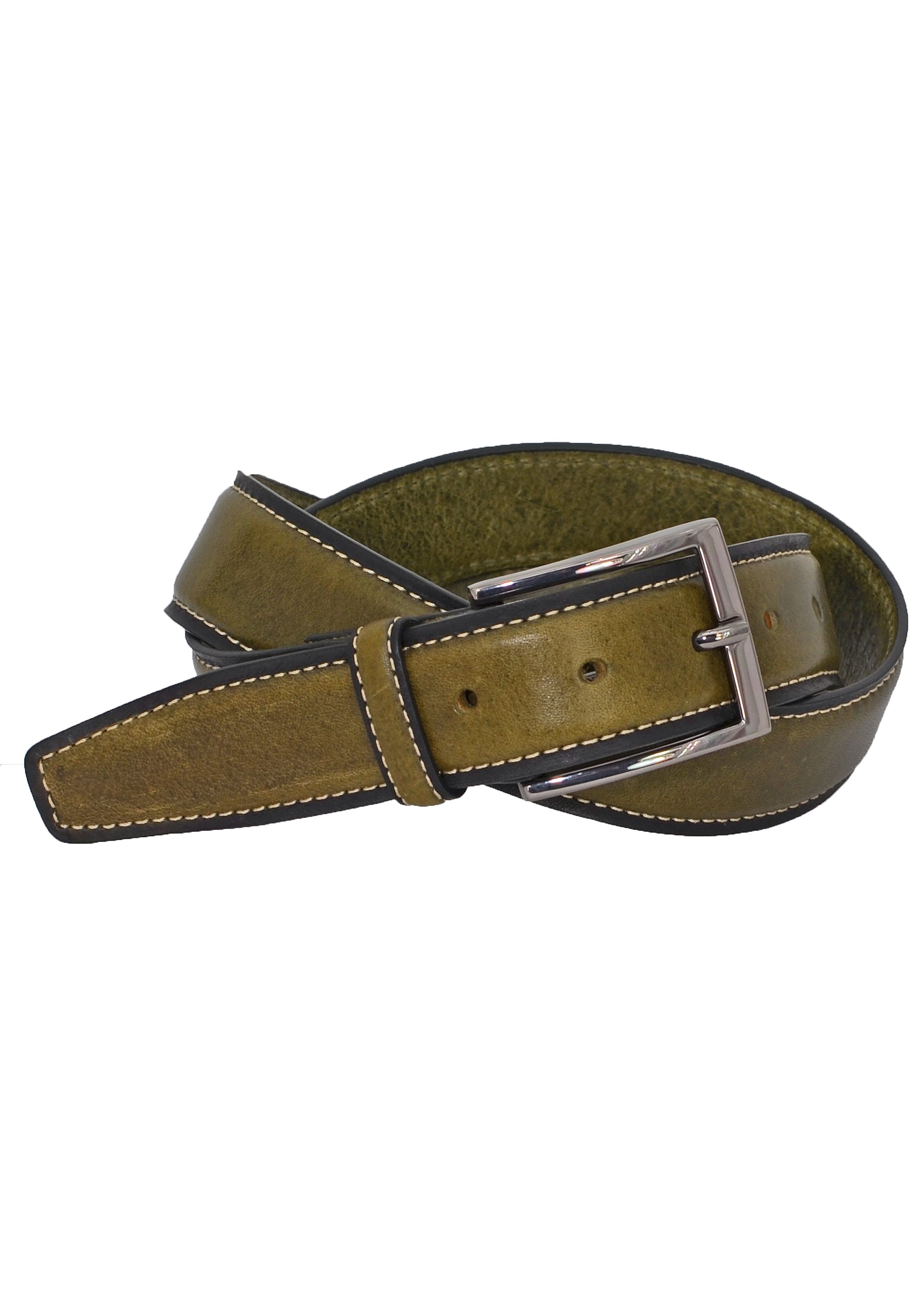 Duchamp London Mens Olive Leather Belt with contrast Stitching – SHOP ROFFE
