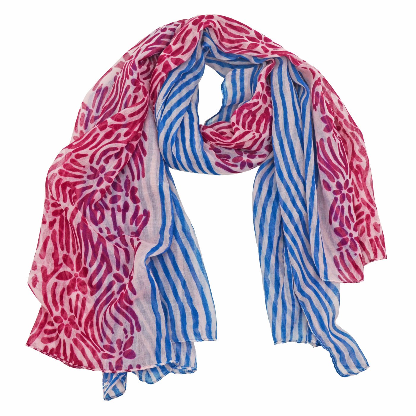 Anna Striped Floral Print Scarf – SHOP ROFFE